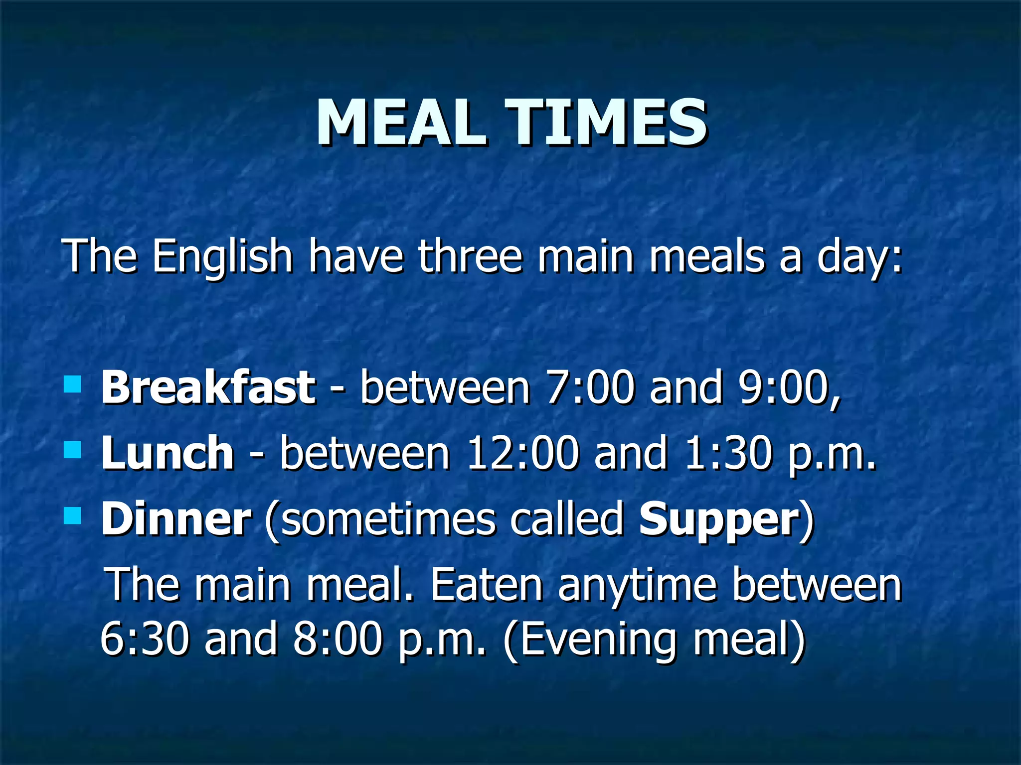 NI1 - Traditional British Food | PPS