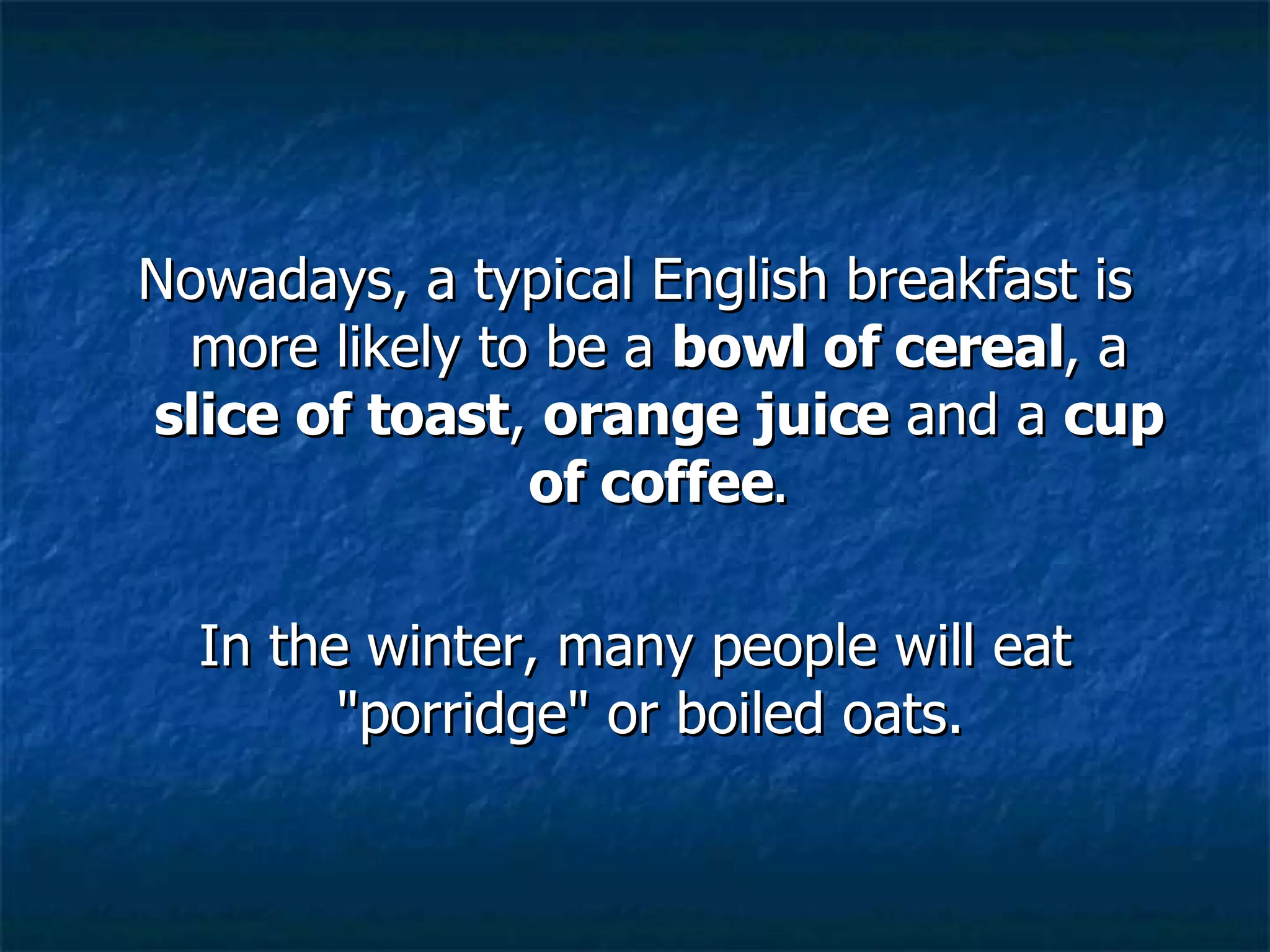 NI1 - Traditional British Food | PPS