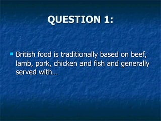 NI1 - Traditional British Food | PPS