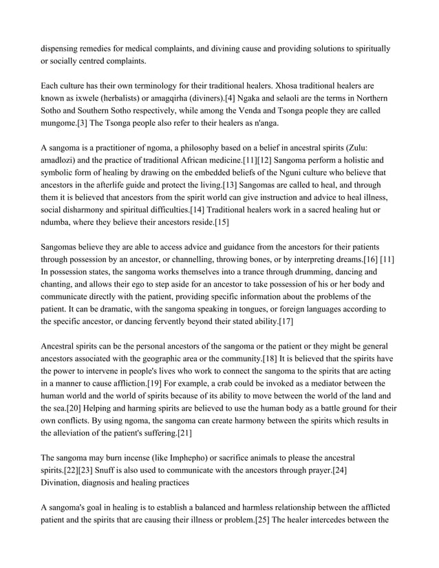 Traditional healers in South Africa | PDF