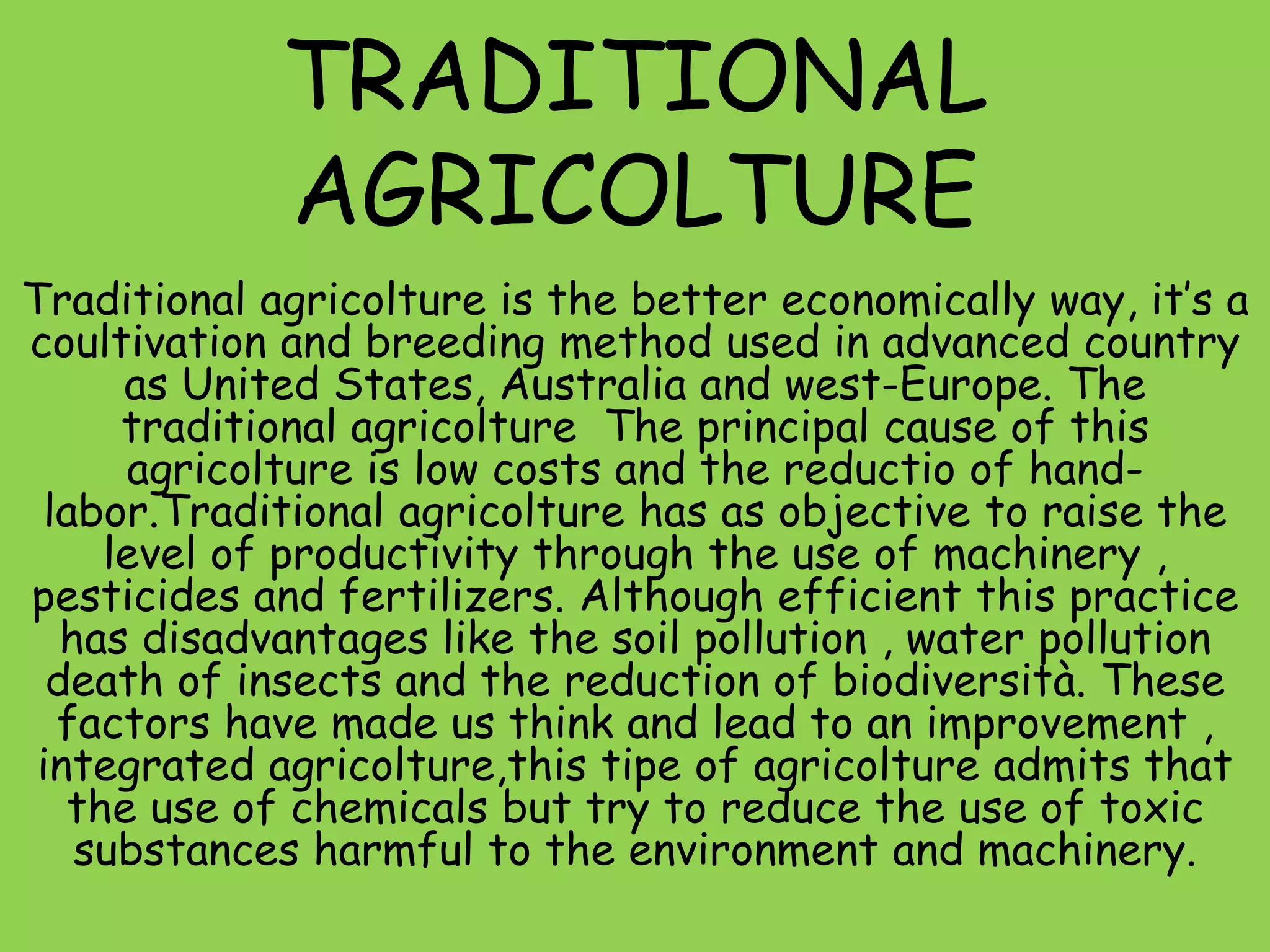 Traditional agricolture | PPTX