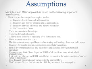 Traditional and MM approach in capital structure | PPTX