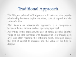 Traditional and MM approach in capital structure | PPTX