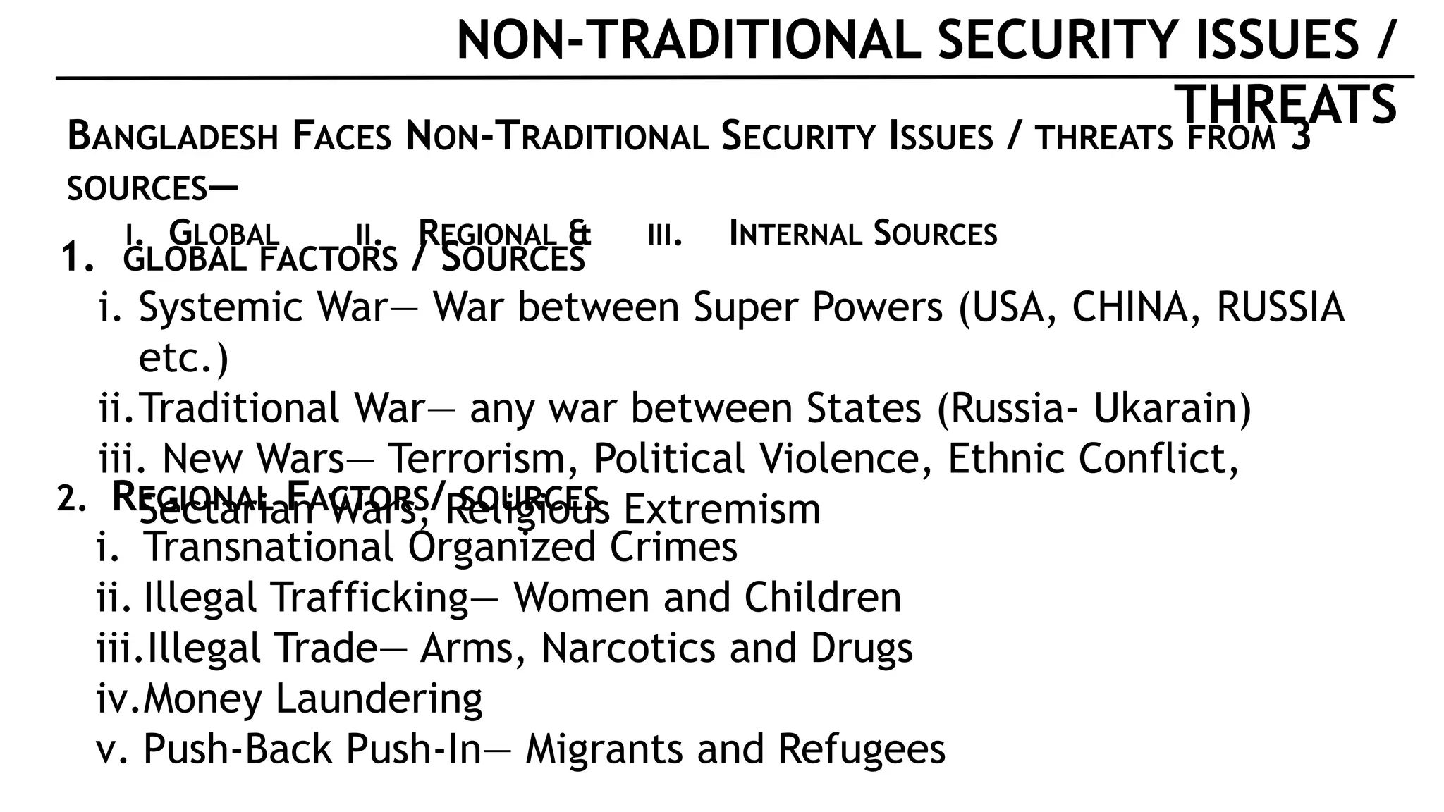 Traditional and Non-traditional Security Issues in Bangladesh An ...