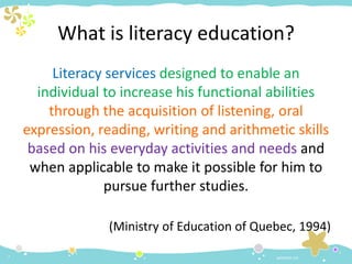 Traditional approches to literacy edu | PPT