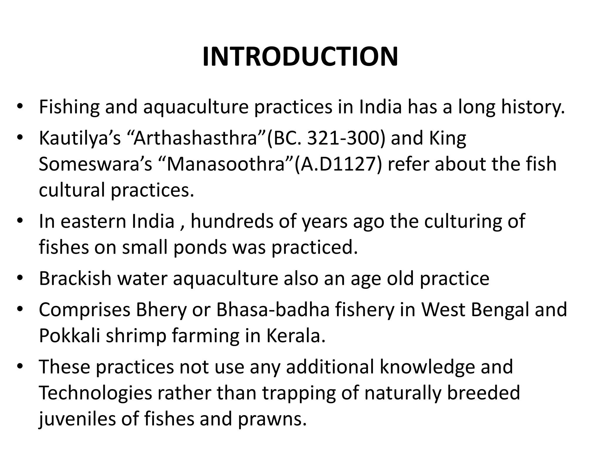Traditional aquaculture in india | PPTX