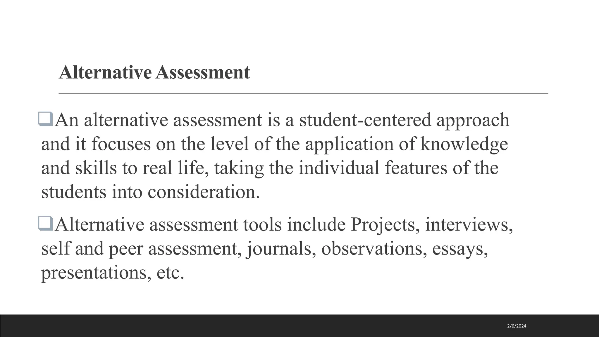 Traditional Assessment versus Alternative Assessment.pptx