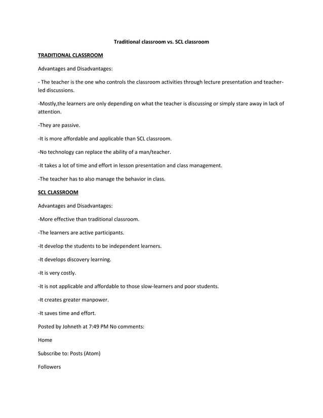 Traditional classroom vs | DOCX