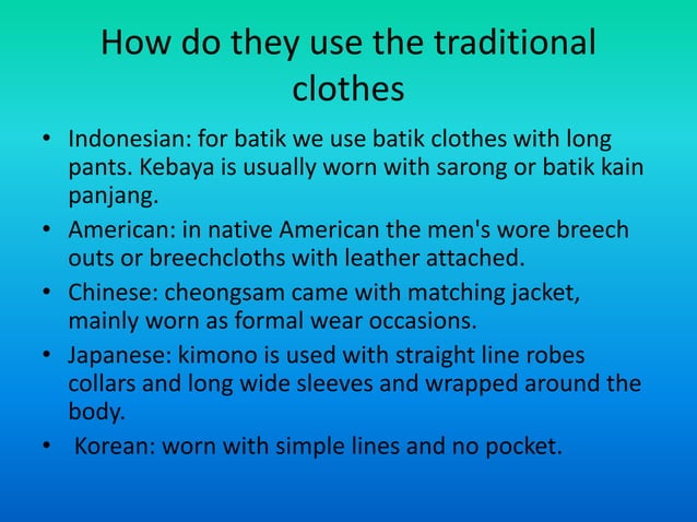 Traditional clothes around the world | PPTX