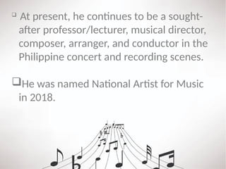 TRADITIONAL COMPOSERS PPT of the Philippines | PPTX