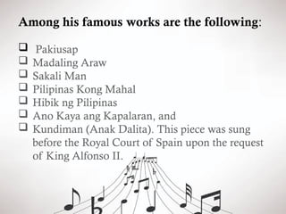 TRADITIONAL COMPOSERS PPT of the Philippines | PPTX
