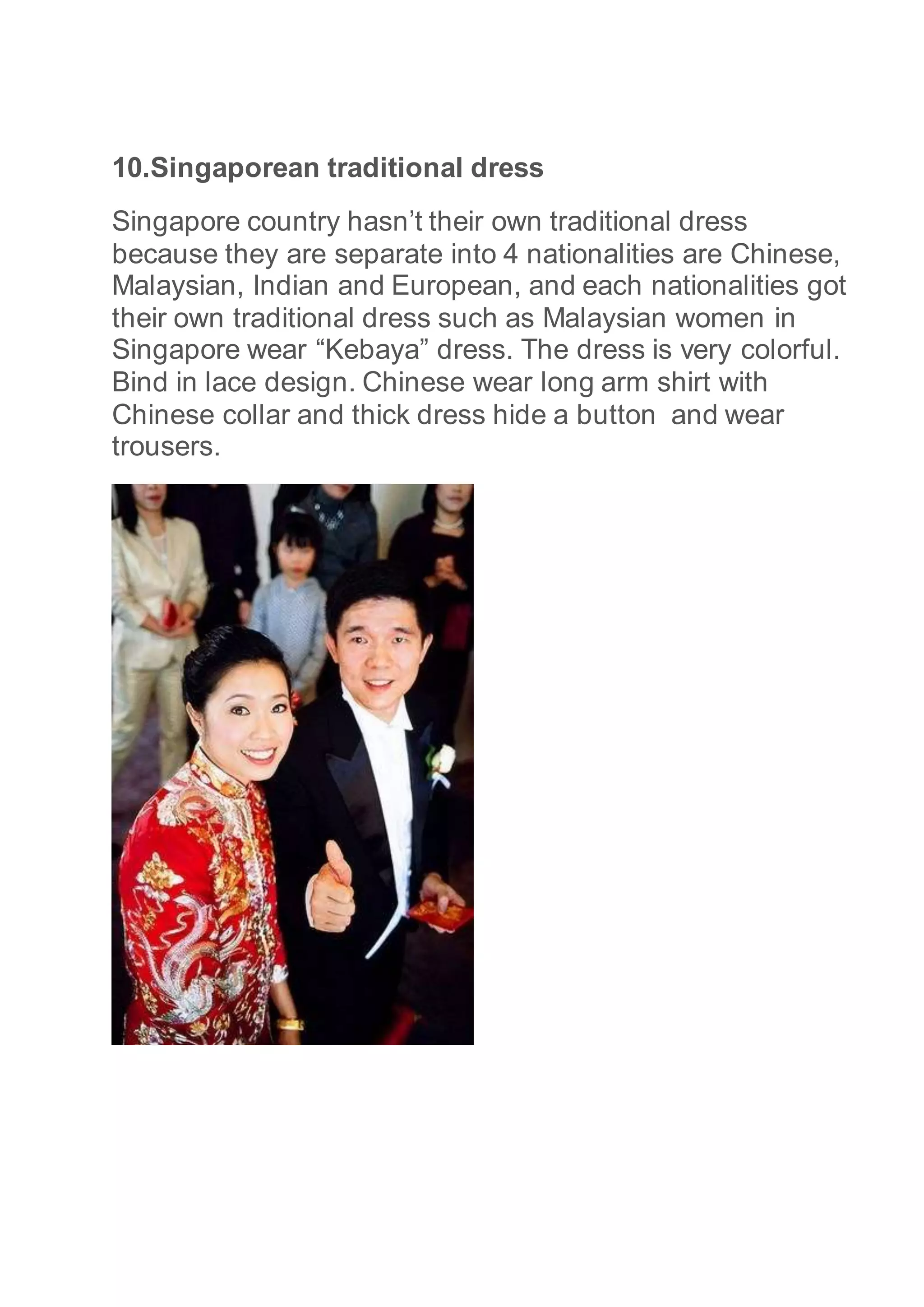 Traditional dress of 10 countries in asean | DOCX