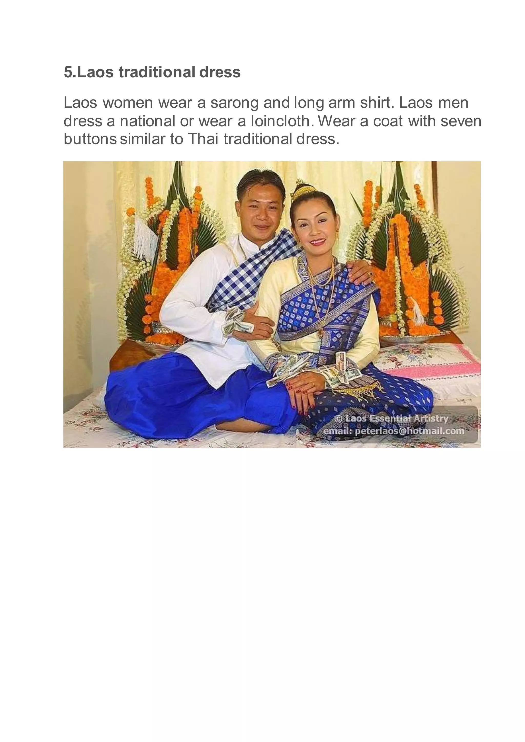 Traditional dress of 10 countries in asean | DOCX