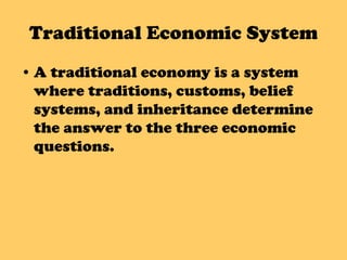 Traditional economy | PPTX