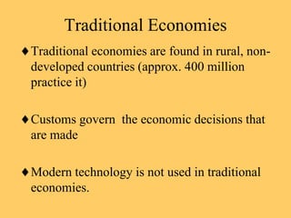 Traditional Economy Definition
