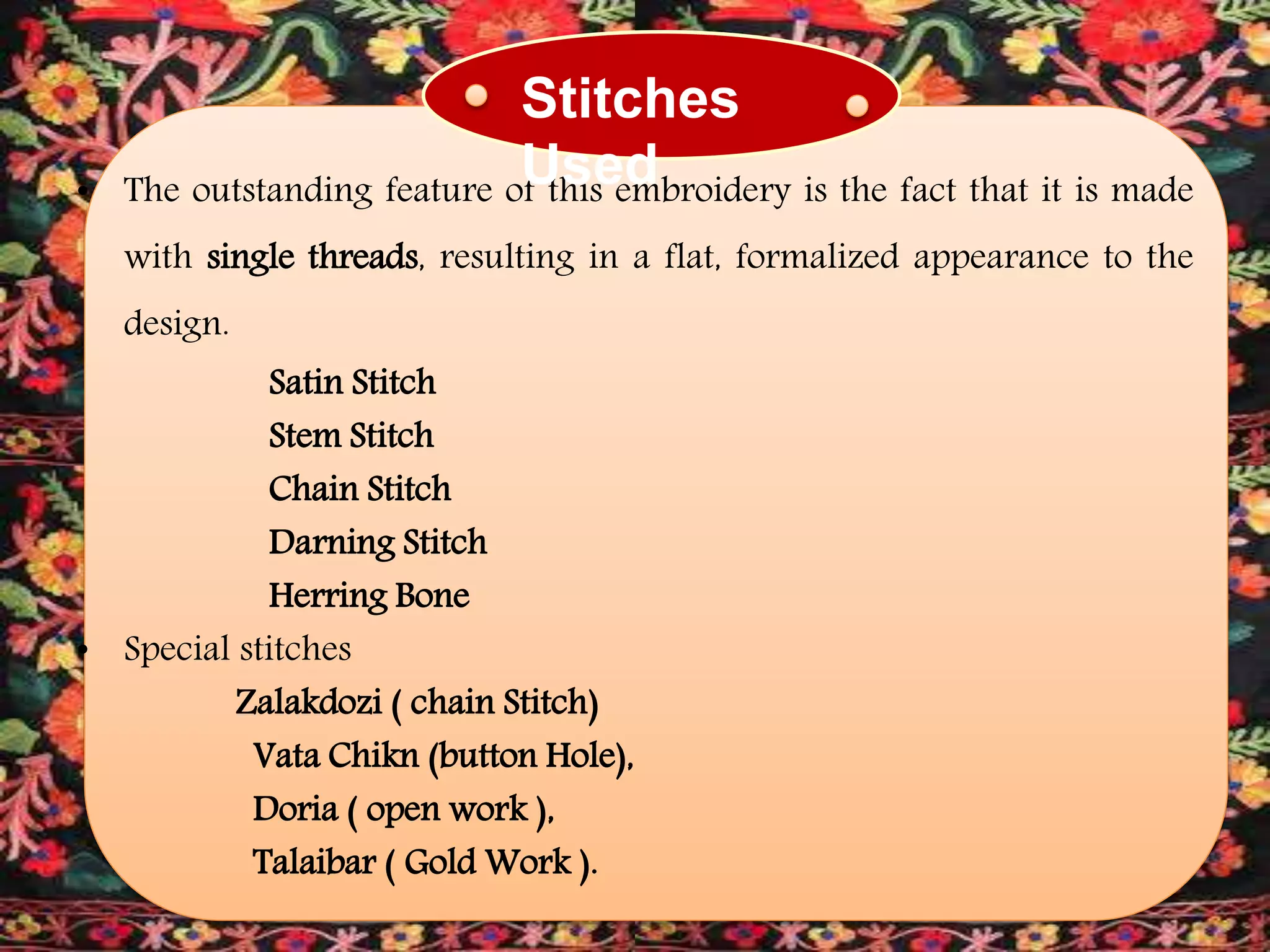 Traditional embroideries of india | PPTX