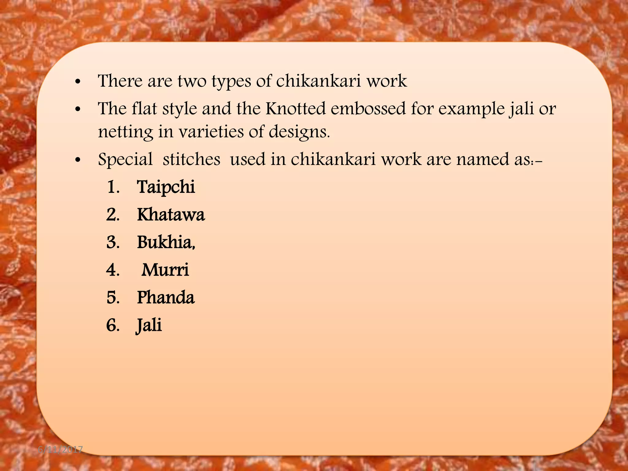 Traditional embroideries of india | PPTX