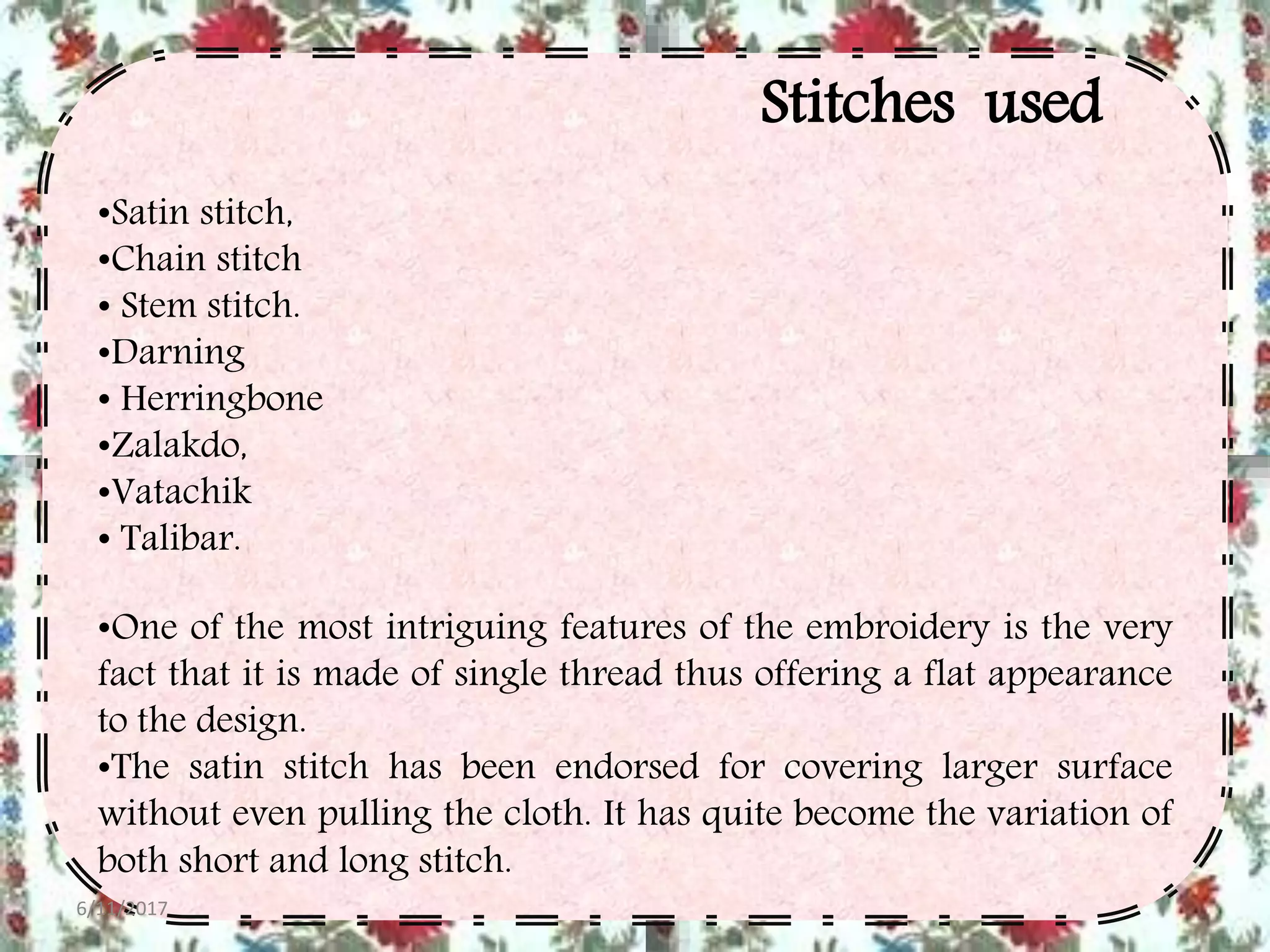 Traditional embroideries of india | PPTX