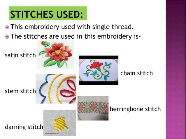 Traditional embroidery of india | PPTX | Needlework | Arts and Crafts