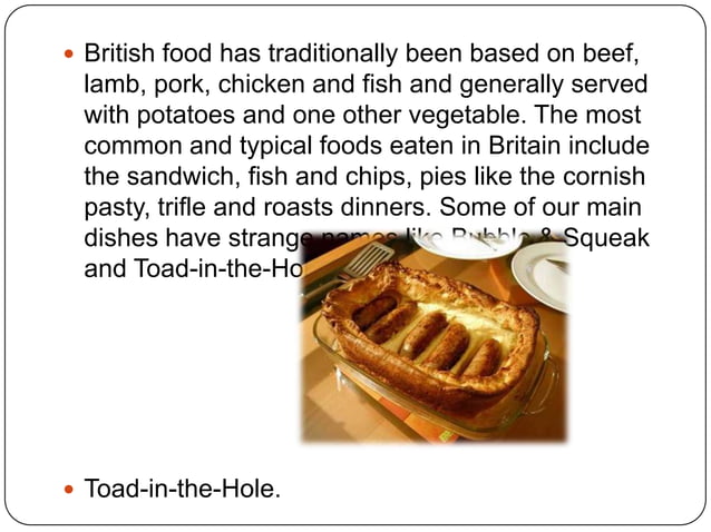 Traditional english food | PPTX | Desserts and Baking | Food & Drink