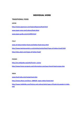 Traditional food | DOCX