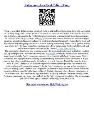 Traditional Food Essay | PDF