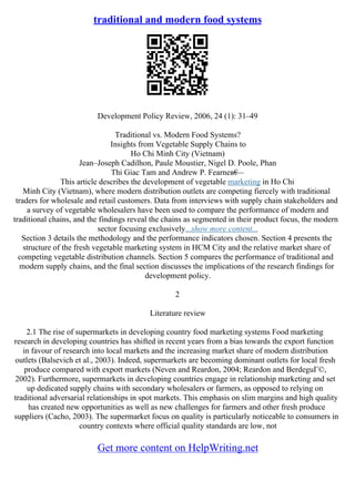 Traditional Food Essay | PDF