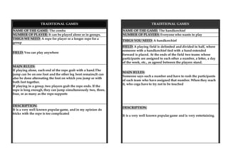 Traditional games | PPT