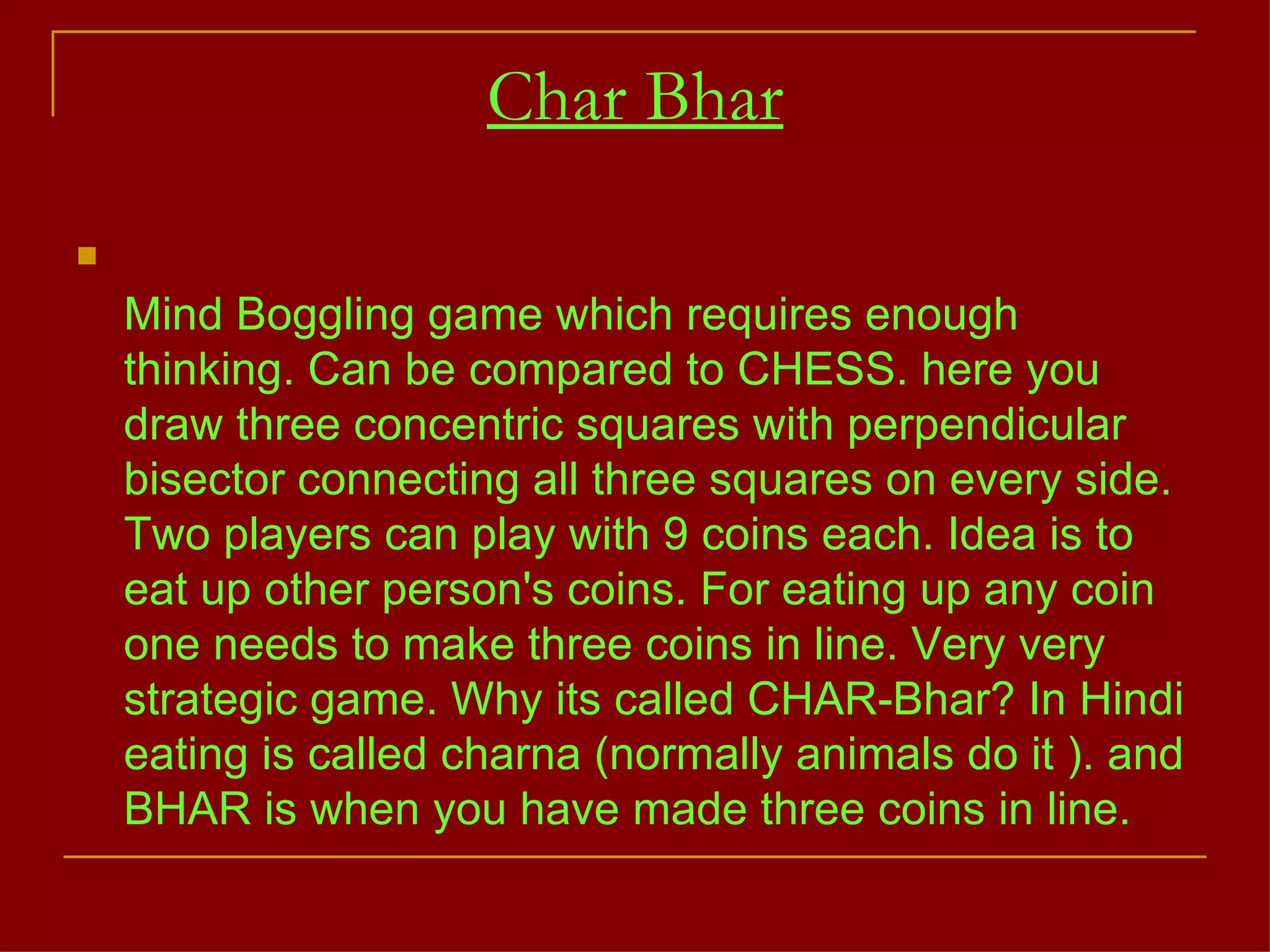 Traditional games of India | PPT