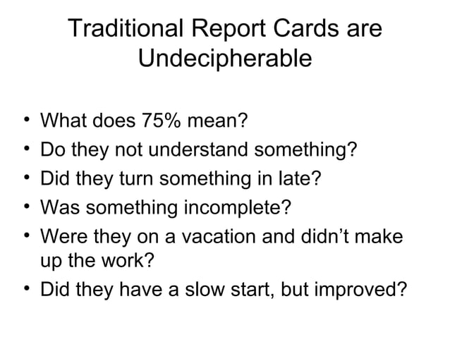 Traditional grading and standards based reporting | PPT | Educational ...