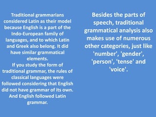 Traditional grammar | PPTX