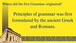 Traditional Grammar (Greek and Roman Era) | PDF