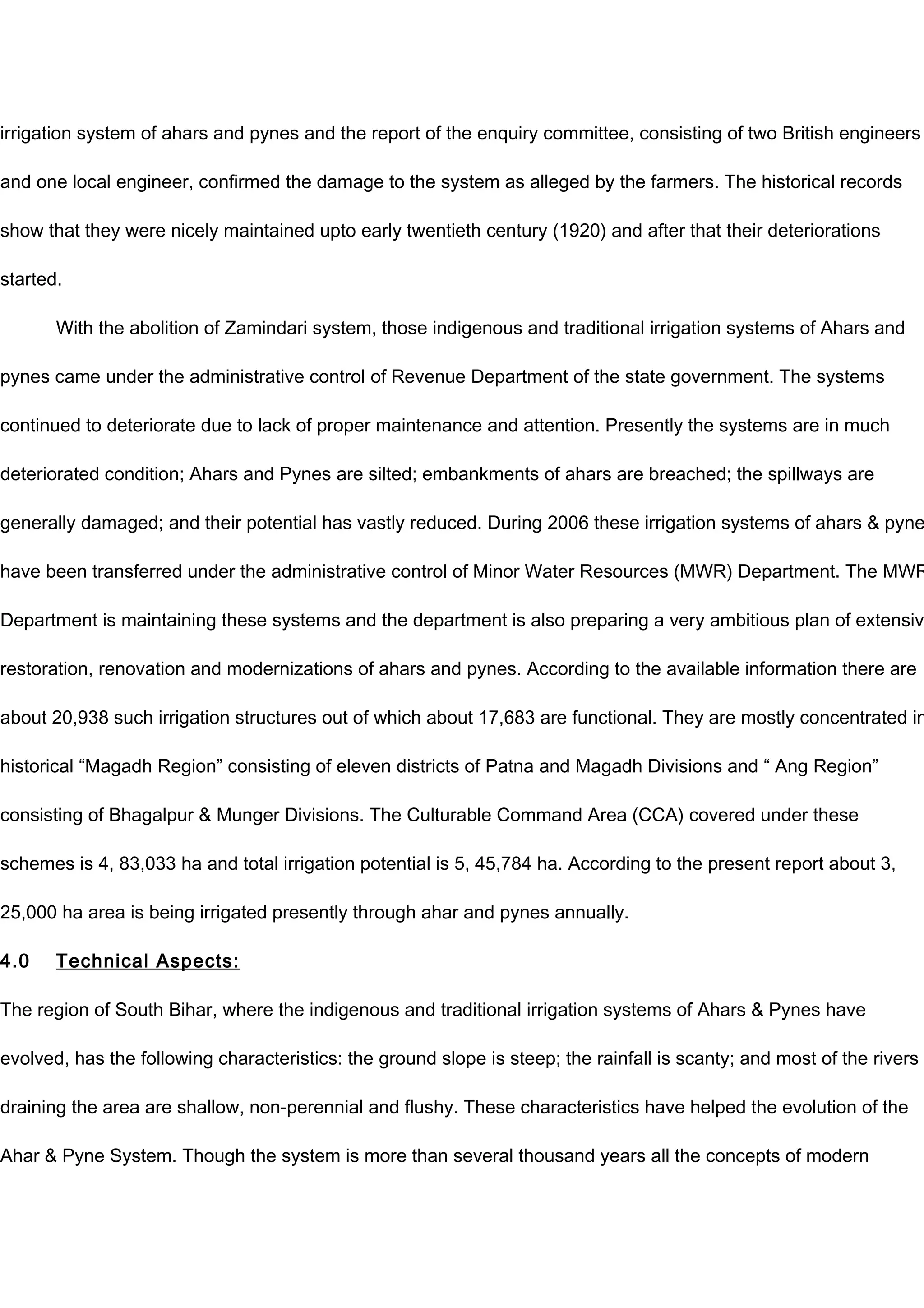 Traditional irrigation,TRADITIONAL IRRIGATION SYSTEM OF “AHARS AND ...