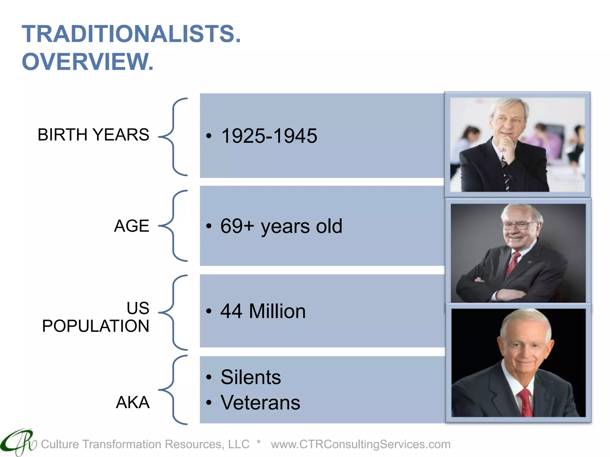 Traditionalist Generation - Healthy, Wealthy and Wise by CTR | PDF
