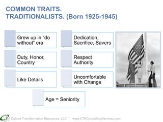 Traditionalist Generation - Healthy, Wealthy and Wise by CTR | PDF