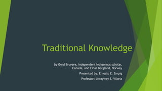 Traditional knowledge | PPTX
