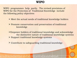 Traditional knowledge collection, preservation, protection and access | PPT