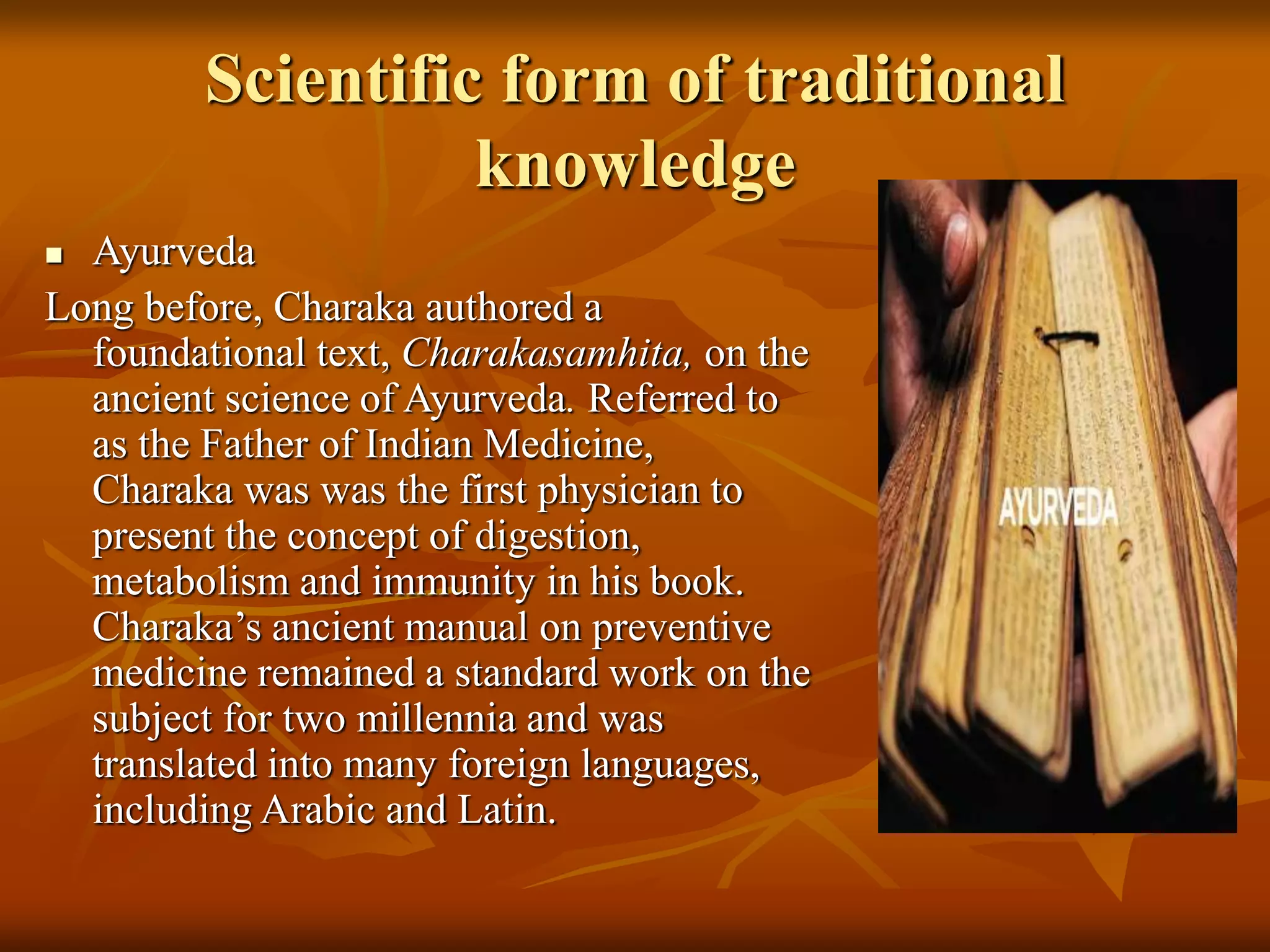 Traditional knowledge -concept folklore & forms of TK | PPT