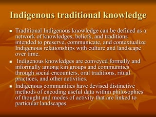 Traditional knowledge -concept folklore & forms of TK | PPT