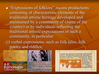 Traditional knowledge -concept folklore & forms of TK | PPT