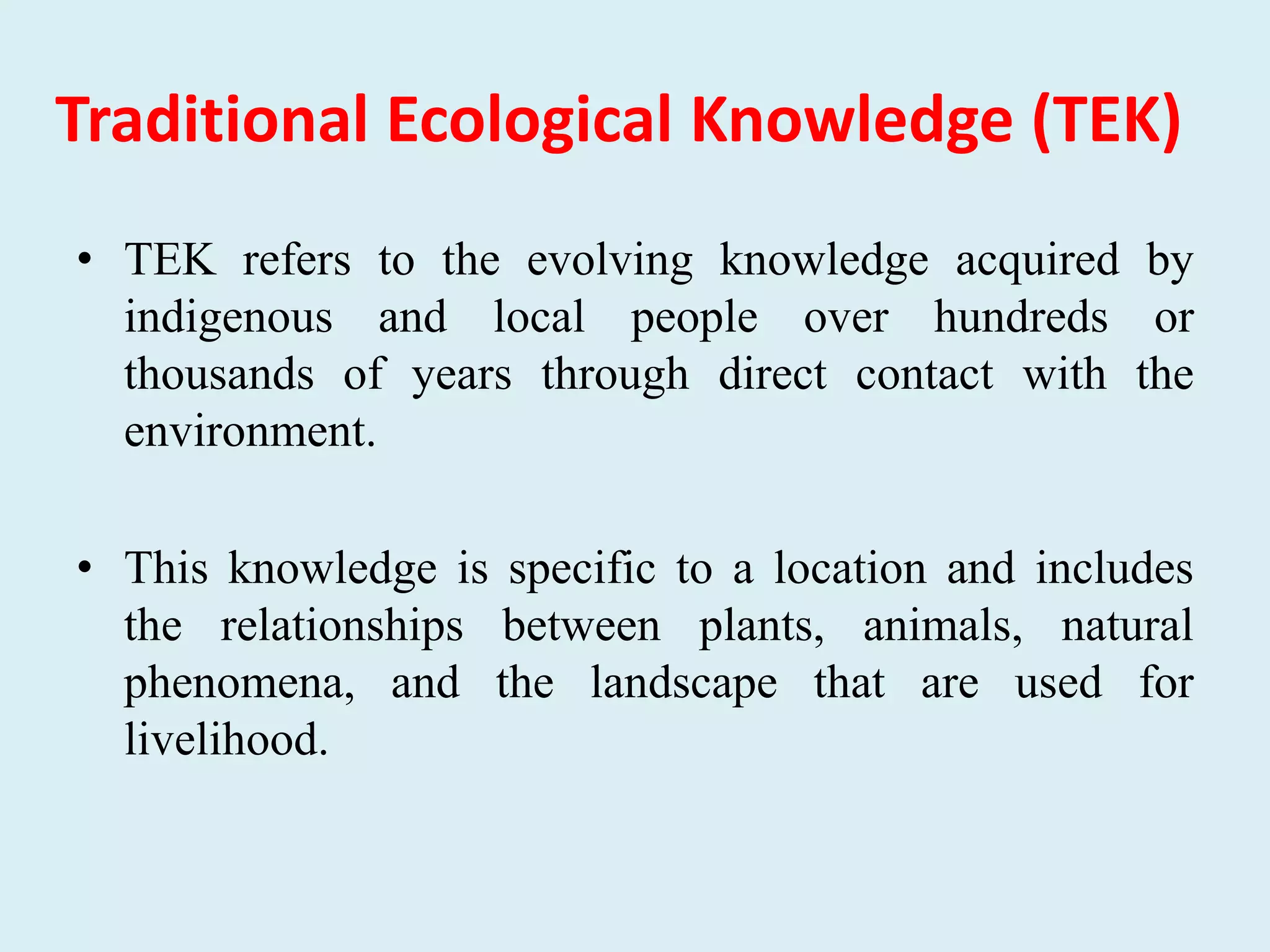 Traditional knowledge definition, scope and importance, Protection ...