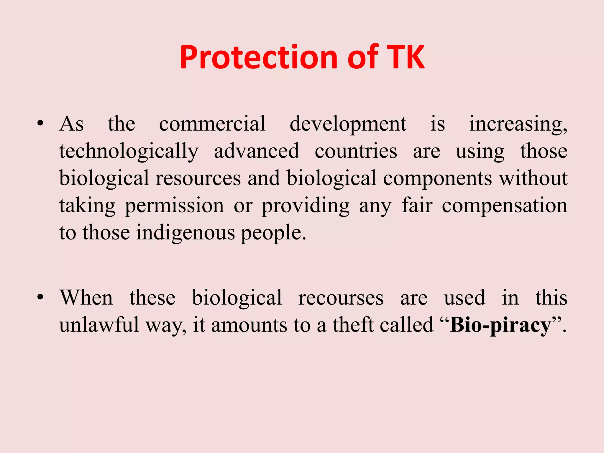 Traditional knowledge definition, scope and importance, Protection ...