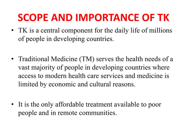 Traditional knowledge definition, scope and importance, Protection ...