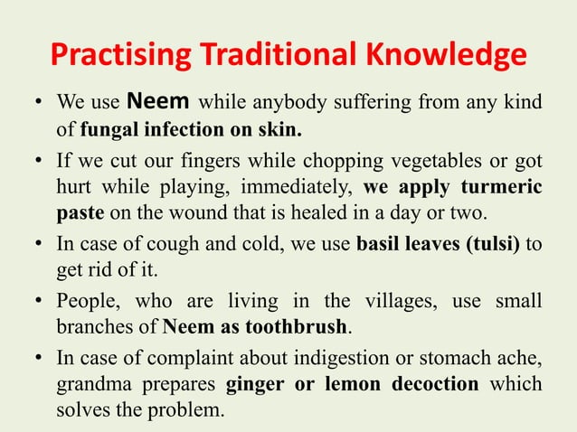 Traditional knowledge definition, scope and importance, Protection ...