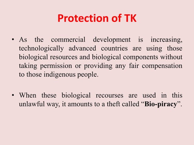 Traditional knowledge definition, scope and importance, Protection ...