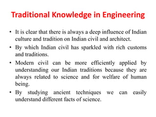 Traditional knowledge in engineering common to all groups EITK R-19 ...