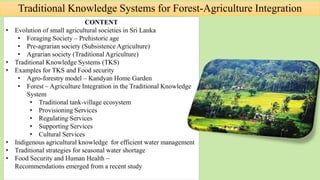 Traditional Knowledge Systems for Forest-Agriculture Integration | PDF