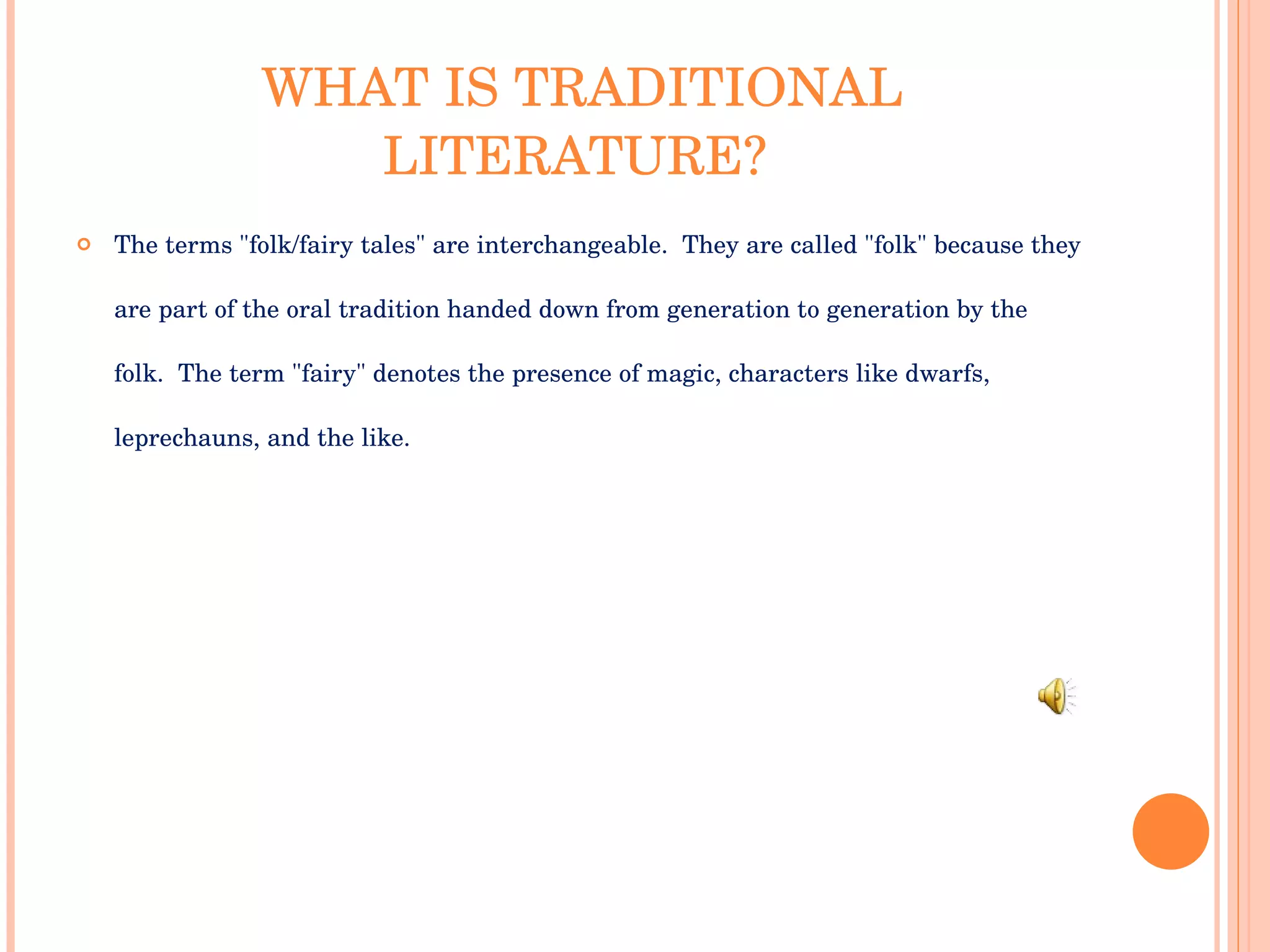 Traditional literature | PPT
