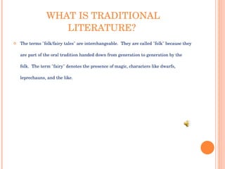 Traditional literature | PPT