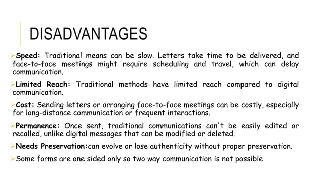 Traditional Methods of Communication | PPTX